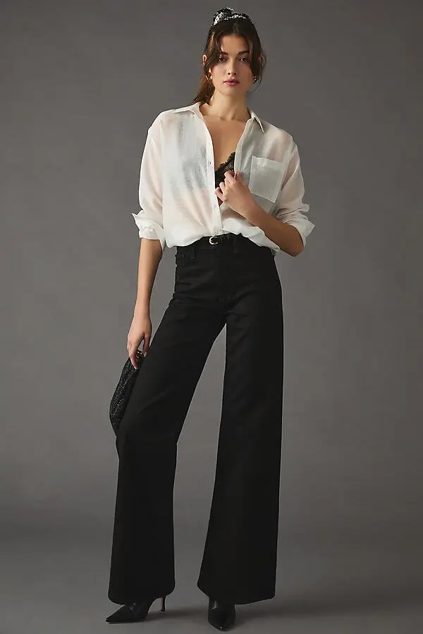 Joe's Jeans Petite Mia High-rise Wide-leg Jeans - Black