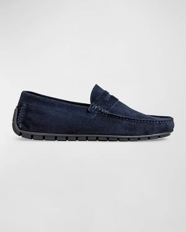 Bruno Magli Xane Suede Driver Loafers - Navy Suede