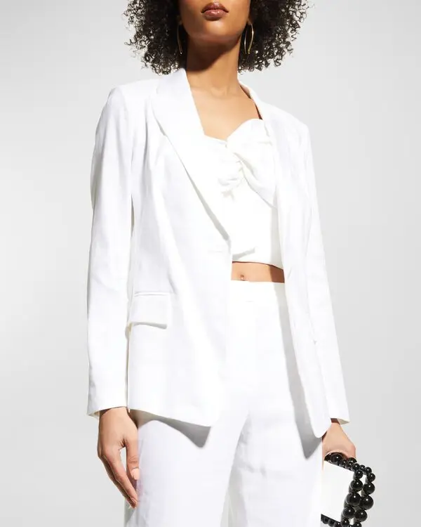 MILLY Avery Linen-blend Blazer