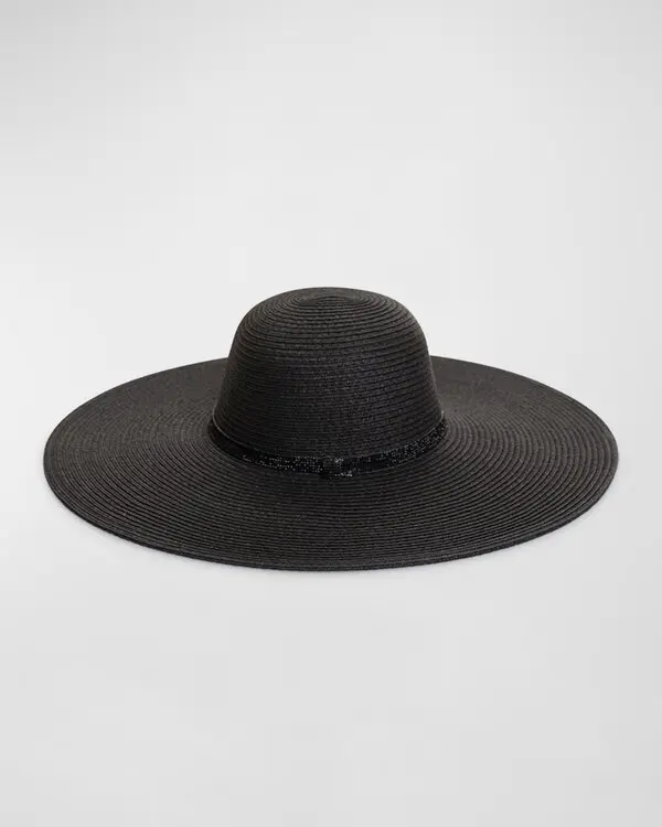 PIA ROSSINI Romero Wide Brim Hat - Black