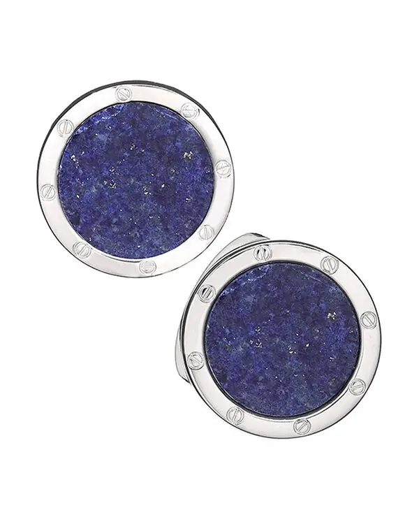 JAN LESLIE Round Lapis Cuff Links