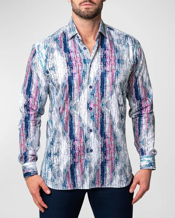 MACEOO Fibonacci -stripe Dress Shirt