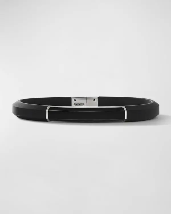David Yurman 8mm Streamline Id Rubber Bracelet - Silver