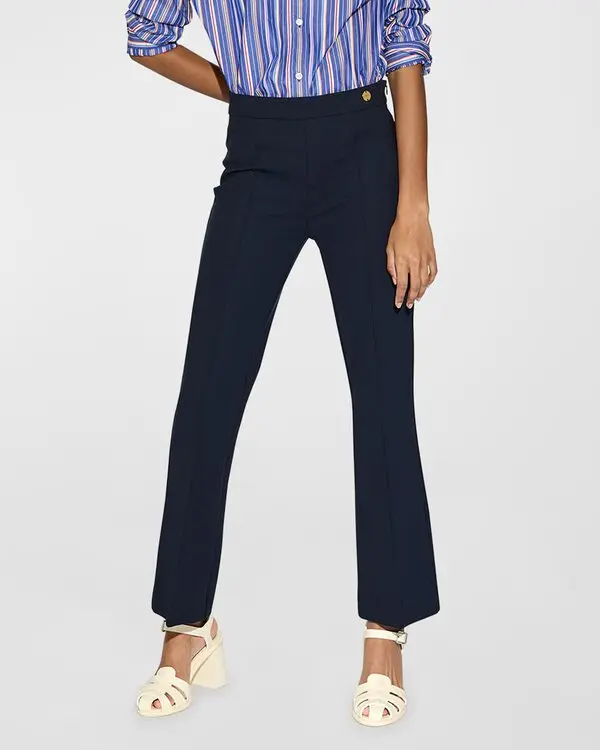 CALLAS MILANO Lola Cropped Flare Pants - Navy