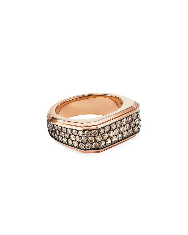 David Yurman Pave Wide Roman Signet Ring - Brown/gold | Editorialist