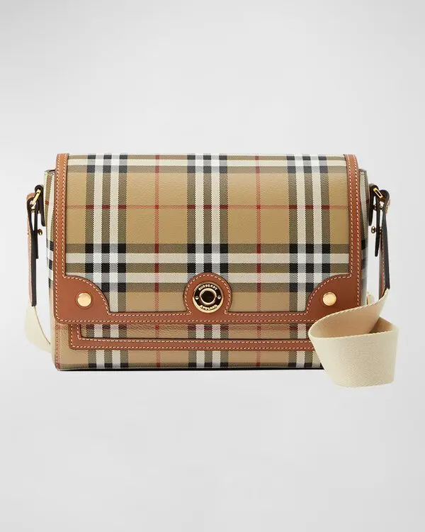Burberry Check Flap Crossbody Bag - Briar Brown