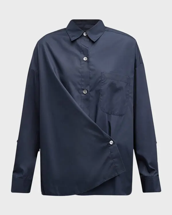TWP Earl Cotton Button-front Shirt - Dkblue