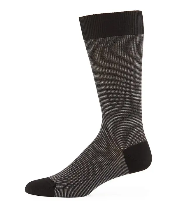 Pantherella Tewkesbury Birdseye Socks - Black