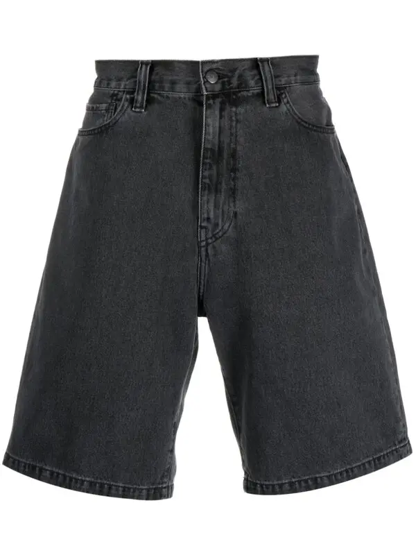 Carhartt Work In Progress Logo-detail Denim Shorts - Black