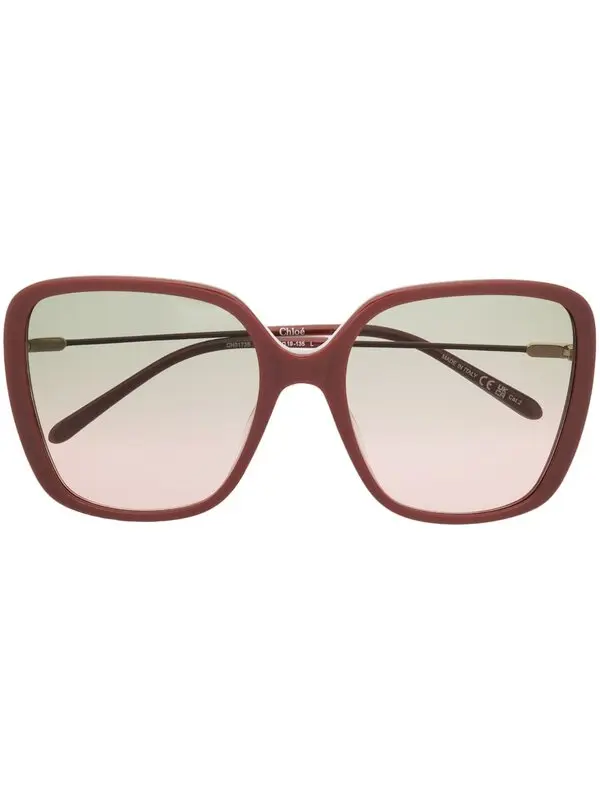 Chloe Oversized Brown Tint Square Sunglasses Chloé Eyewear geometric-frame Sunglasses | Brown | FARFETCH BH main image 4