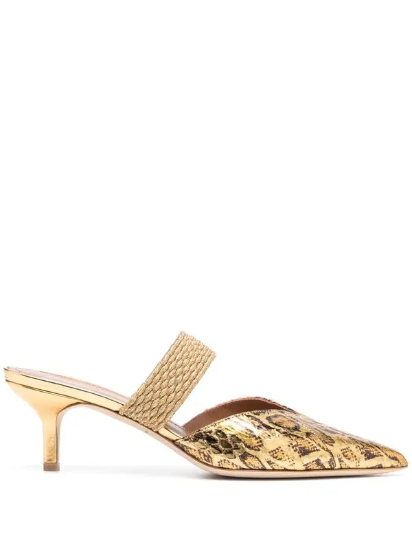 MALONE SOULIERS 60mm Leopard-print Leather Mules