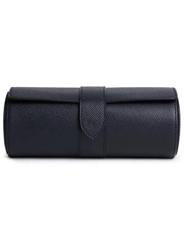 Smythson Panama Leather 3-watch Roll