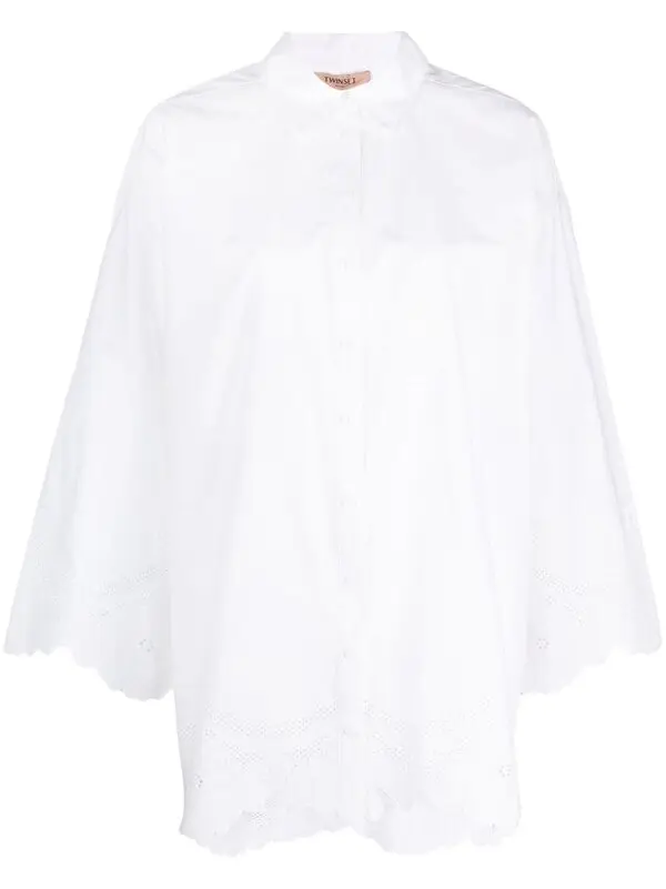 TWINSET Scalloped-edge Poplin Shirt