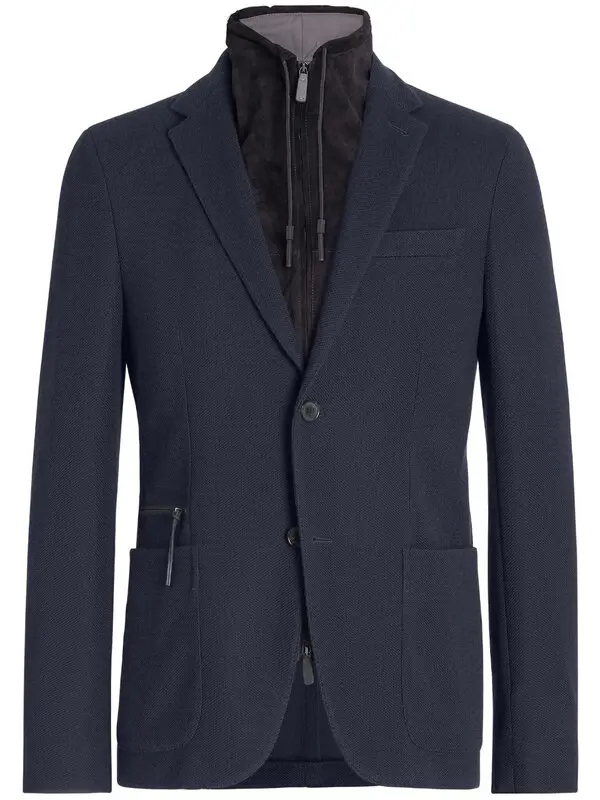 Zegna High Performance Jersey Jacket - Blue