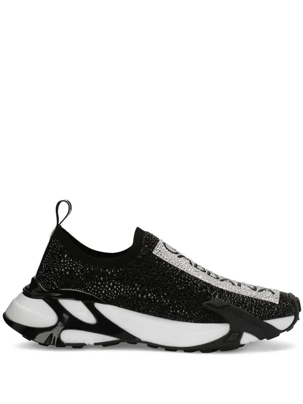 Dolce & Gabbana Fast Rhinestone-embellished Sneakers - Black