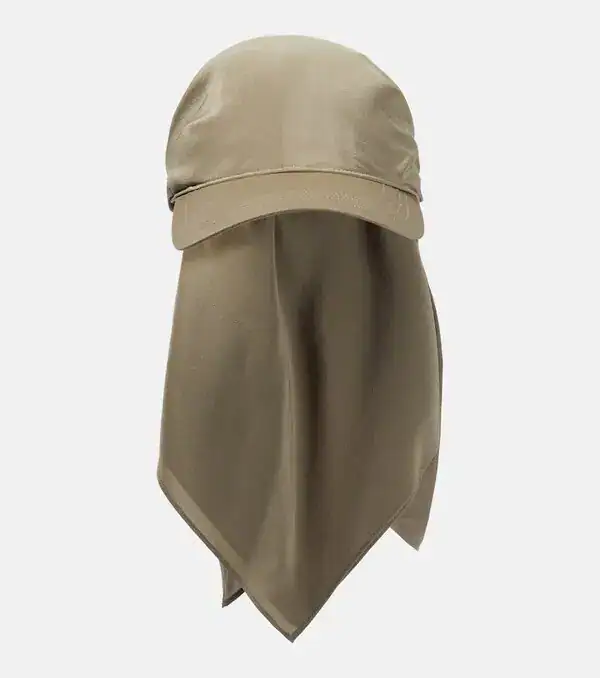 TotêMe Scarf-Detail Cotton And Silk Baseball Cap In Brown - 30% Off ...