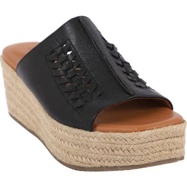 Gentle Souls By Kenneth Cole Silvana Woven Platform Slide Sandal - Black