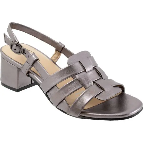Trotters Luna Slingback Sandal - Pewter Metallic