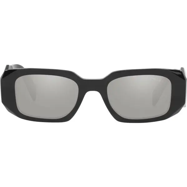 Prada 49mm Rectangle Sunglasses - Black