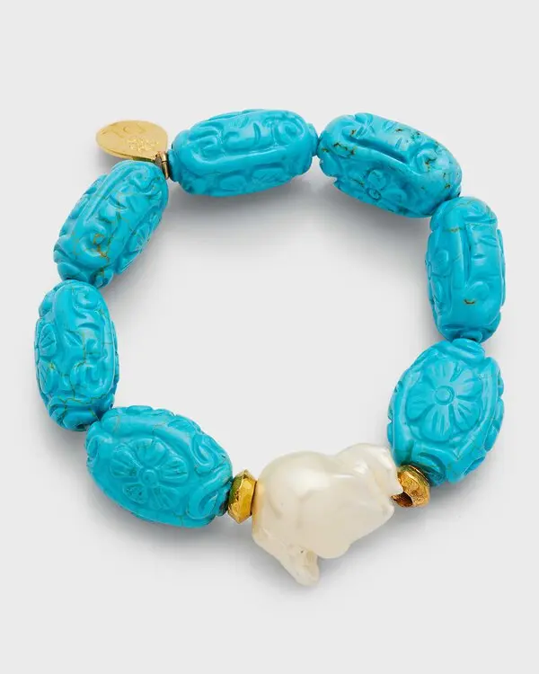 DEVON LEIGH Pearl And Howlite Bracelet