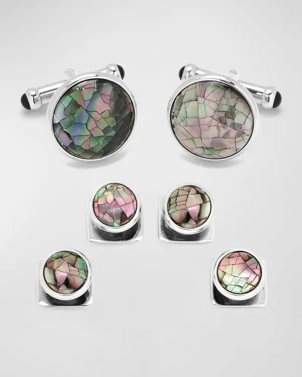 CUFFLINKS, INC. Mosaic Smoke Mother-of-pearl Cuff Link Stud Set