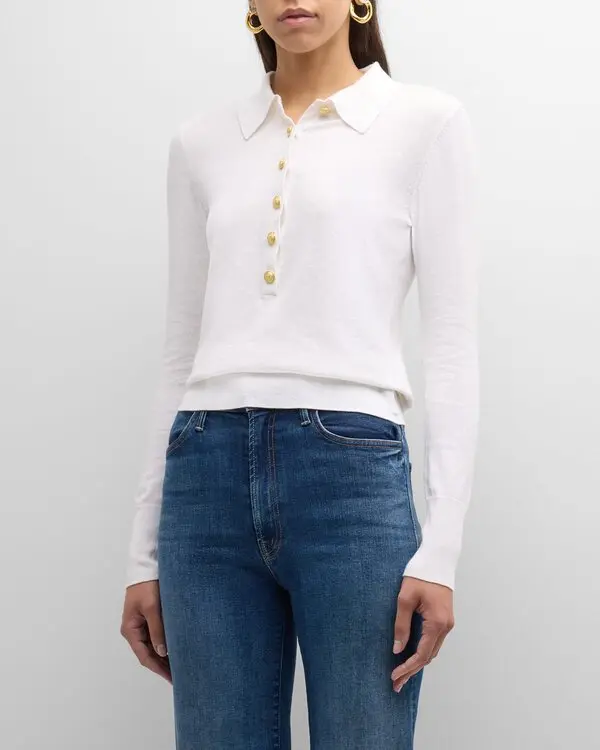 L'Agence Sterling Collared Sweater - Whitegold