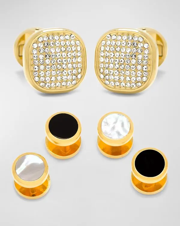 CUFFLINKS, INC. Crystal Pave Mixed Cuff Links Stud Set