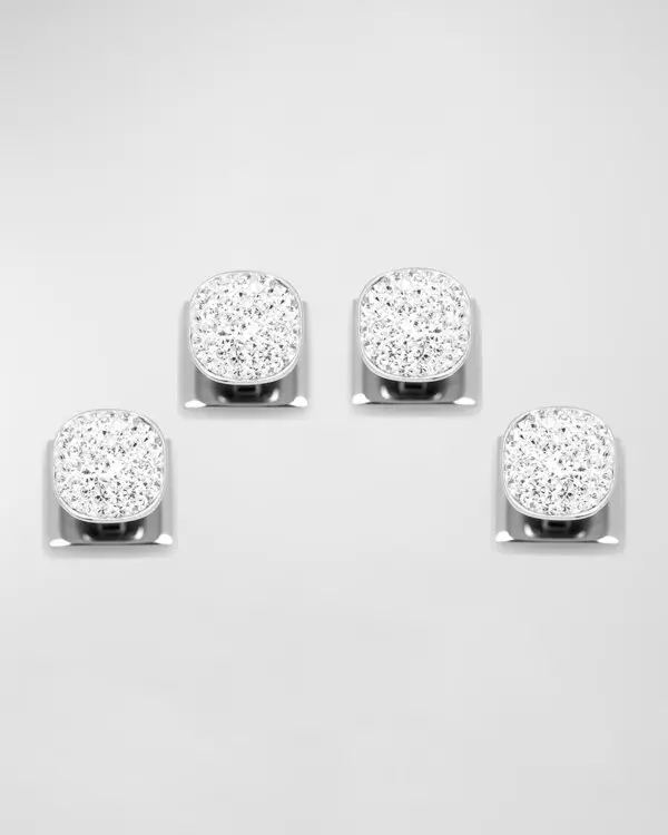 CUFFLINKS, INC. Crystal Pave Shirt Studs - White