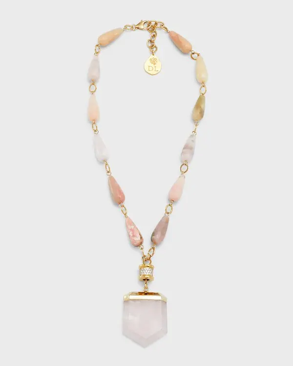 DEVON LEIGH Opal And Quartz Pendant Necklace
