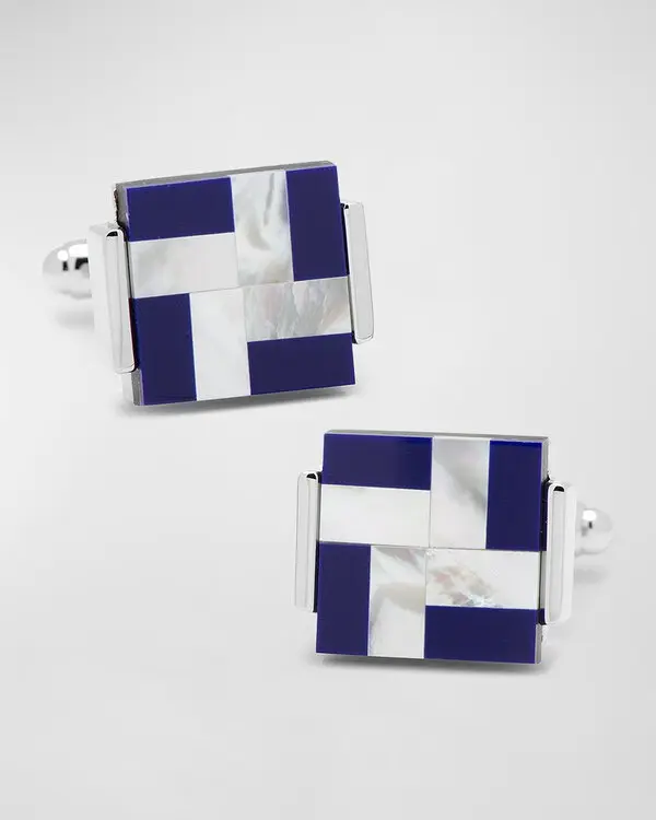 CUFFLINKS, INC. Mother-of-pearl And Lapis Windmill Square