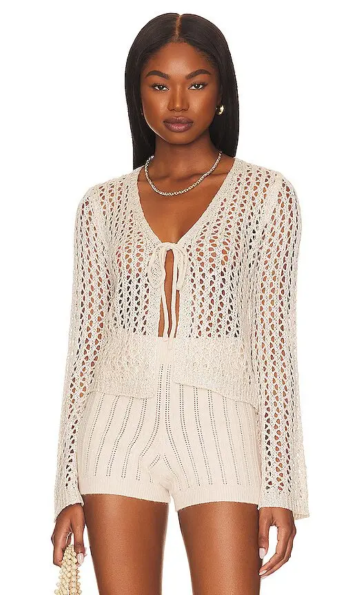 MORE TO COME Navea Tie Front Top