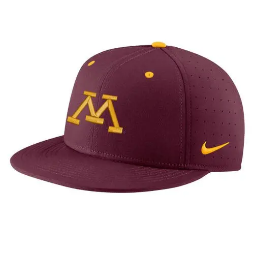 Nike Minnesota Golden Gophers Aero True Baseball Performance Fitted Hat ...