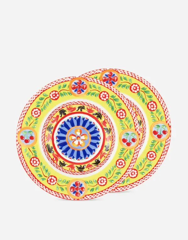 Dolce & Gabbana Set 2 Soup Plates In Fine Porcelain