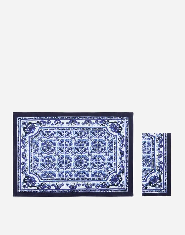 Dolce & Gabbana Set Linen Placemat And Napkin - Multicolor