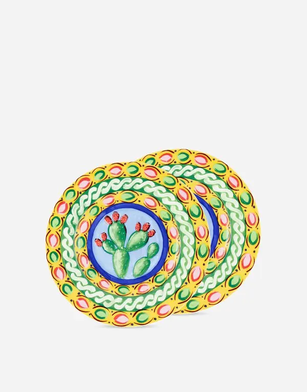 Dolce & Gabbana Set 2 Bread Plates In Fine Porcelain