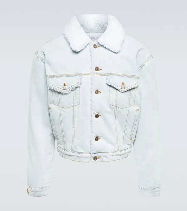 ERL Faux Shearling-trimmed Denim Jacket
