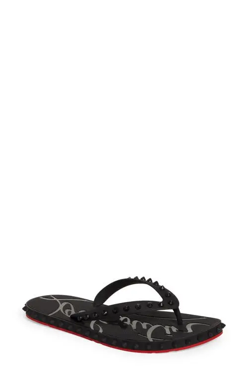 CHRISTIAN LOUBOUTIN Super Loubi Flip Flop - Black