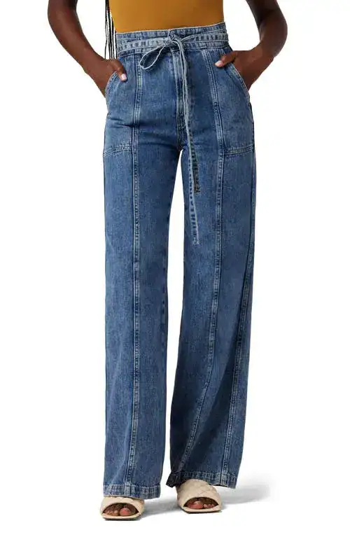 Hudson Jeans High Waist Wide Leg Denim Trousers Indigo Waters