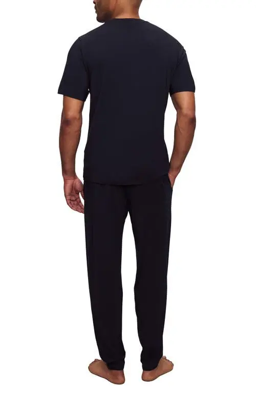 Eberjey Henry Stretch Tencel® Modal Short Sleeve Pajamas - Black