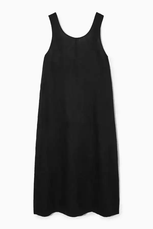 gathered asymmetric midi dress cos POWDER PINK ASYMMETRICAL DRESS