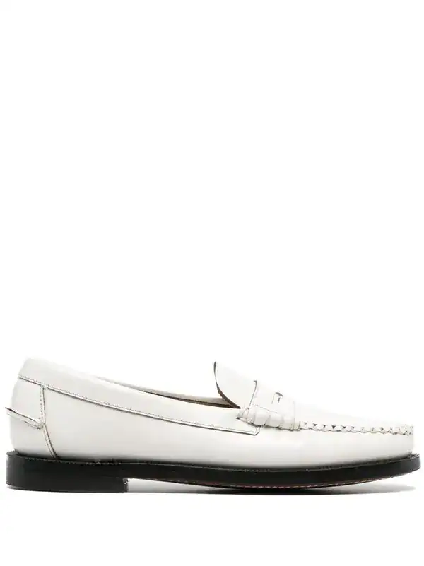 Sebago Classic Dan Smooth Leather Loafers White Editorialist