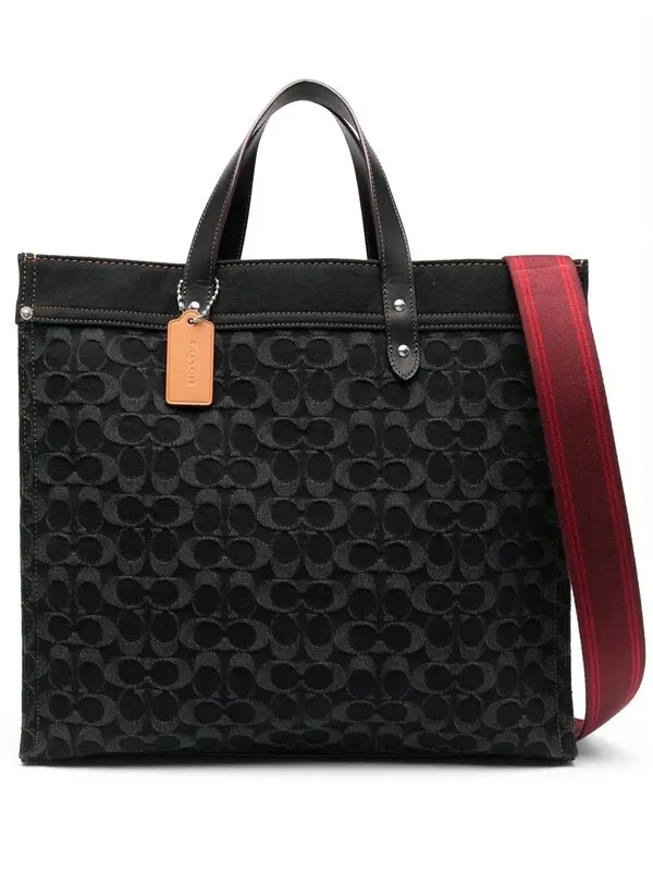 Coach Field Monogram Canvas Tote Bag - Black | Editorialist