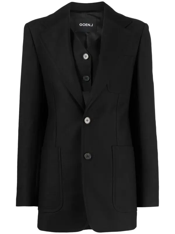 Goen.j Notched-lapels Single-breasted Blazer