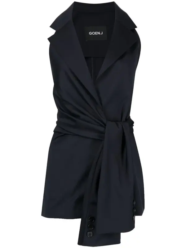 Goen.j Knotted Sleeveless Blazer - Blue