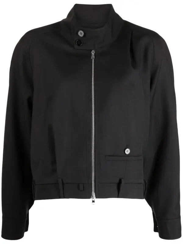 Goen.j Trouser-motif Bomber Jacket - Black