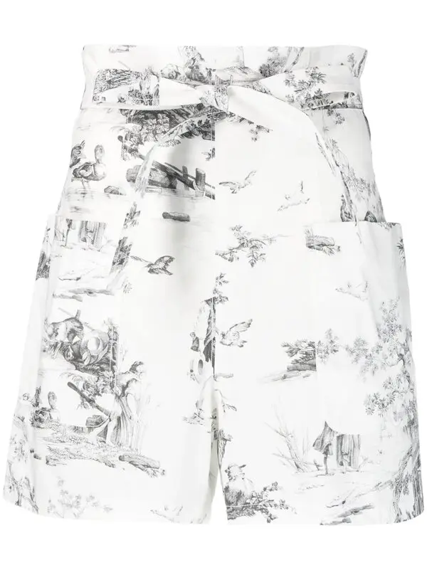 Philosophy Di Lorenzo Serafini Graphic-print Belted Shorts