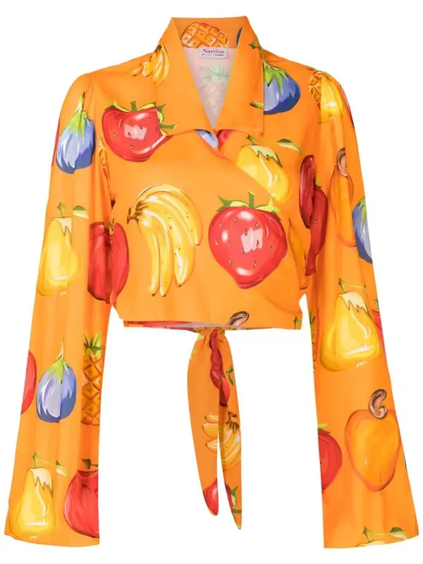 AMIR SLAMA Fruit Print Shirt