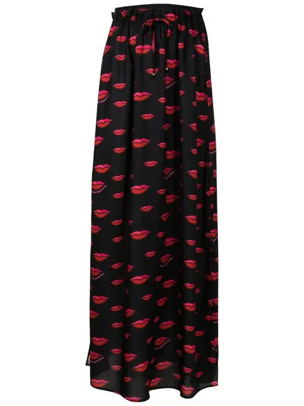 AMIR SLAMA Lip-print Maxi Skirt