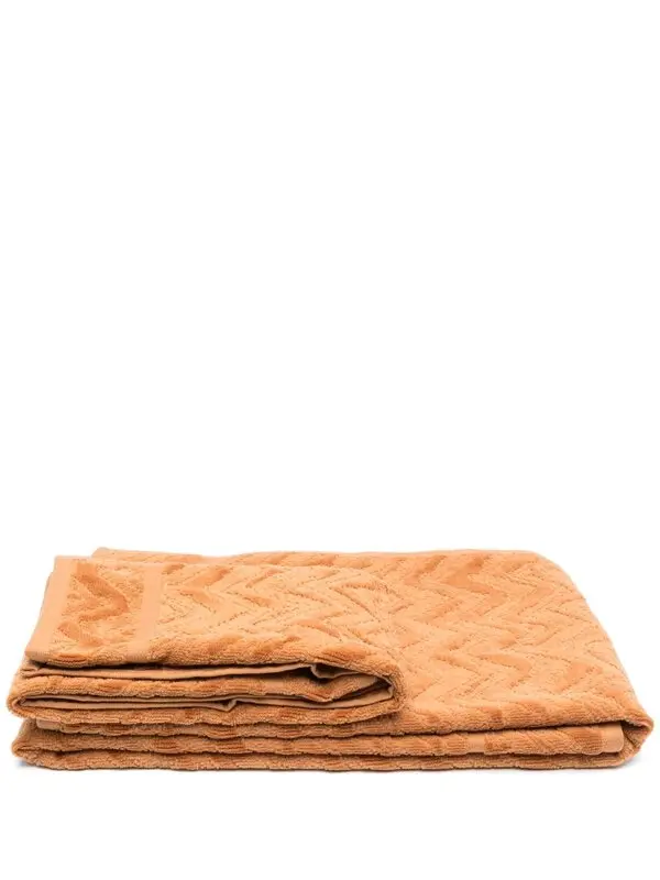 Missoni Zig-zag-print Cotton Bath Towel - Orange