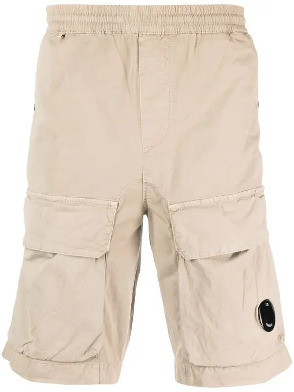 C.P. COMPANY Logo-patch Cargo Shorts - Neutrals